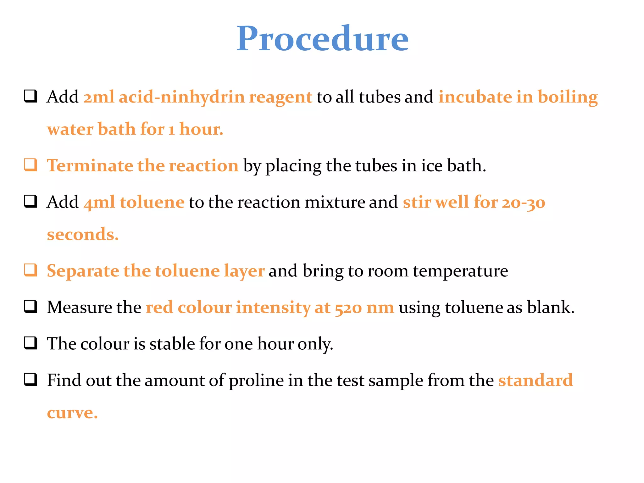 Estimation of proline | PPTX