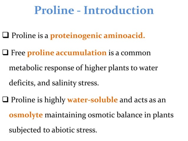 Estimation of proline | PPTX