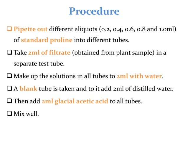 Estimation of proline | PPTX