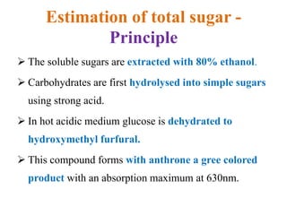 Estimation of reducing and non reducing sugar | PPTX