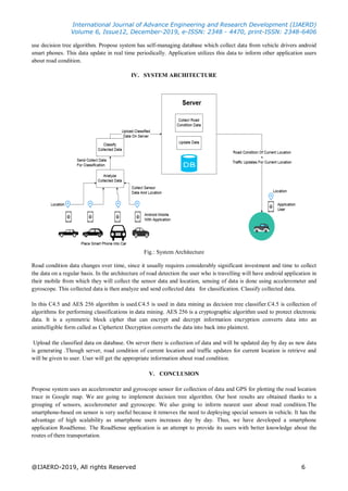 Estimation of road condition using smartphone sensors via c4.5 and aes 256 algorithm | PDF