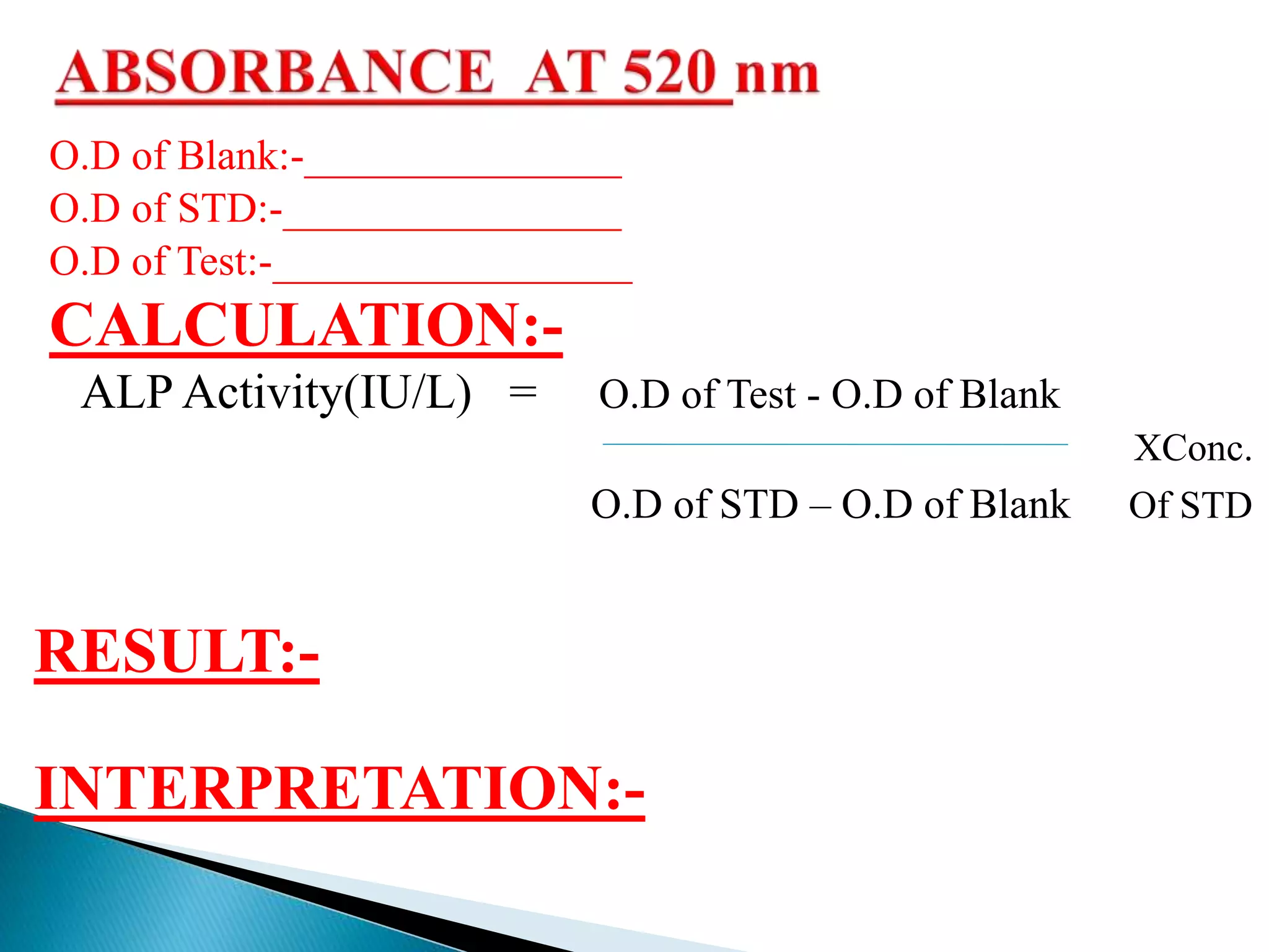 Estimation of serum alkaline phosphatase activity | PPTX