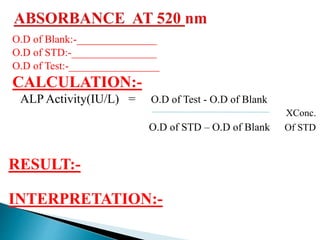 Estimation of serum alkaline phosphatase activity | PPTX