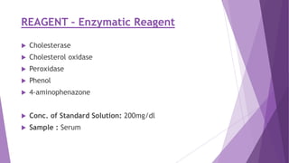 Estimation of serum cholesterol | PDF