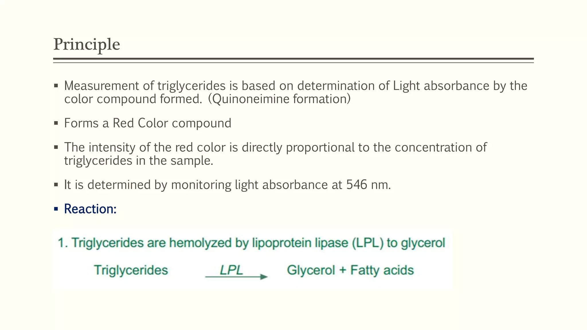 Estimation of serum triglycerides by Dr. Tehmas | PPTX