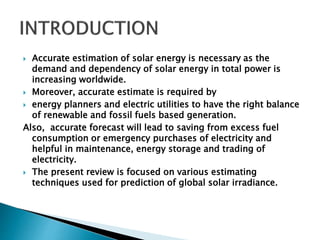 Estimation of solar energy | PPTX