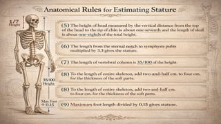ESTIMATION OF STATURE FROM BONES.pptx forensic medicine and toxicology ...