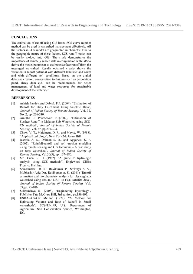 Estimation of surface runoff in nallur amanikere watershed using scs cn ...