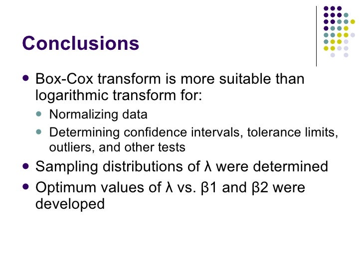Estimation Of The Box Cox Transformation Parameter And Application To 