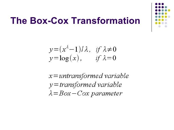 Estimation Of The Box Cox Transformation Parameter And Application To