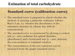 Estimation of total carbohydrate | PPTX