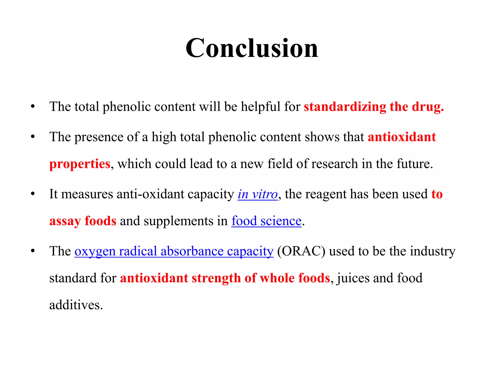 Estimation of total phenols | PPTX