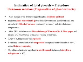 Estimation of total phenols | PPTX