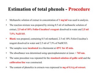 Estimation of total phenols | PPTX