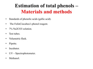 Estimation of total phenols | PPTX