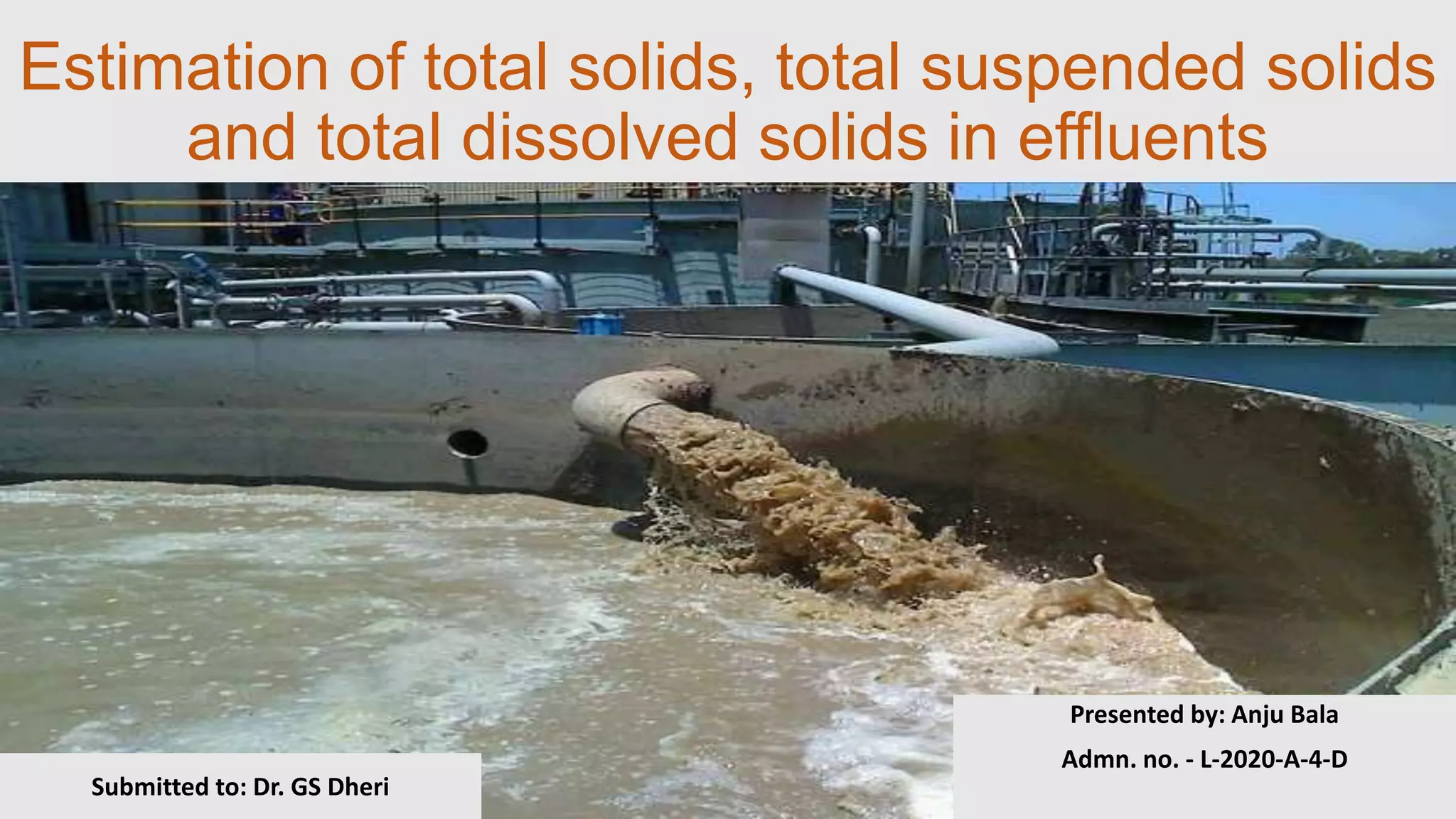 Estimation of total solids, total suspended solids and total dissolved ...