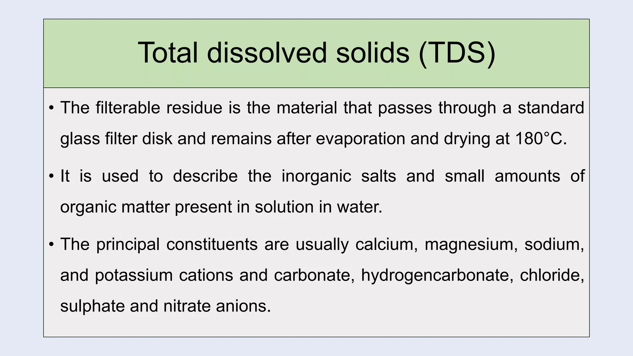 Estimation of total solids, total suspended solids and total dissolved solids by Anju Bala.ppt
