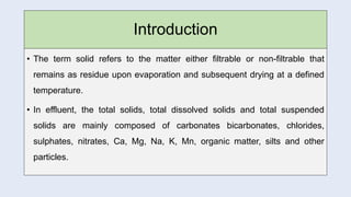 Estimation of total solids, total suspended solids and total dissolved ...