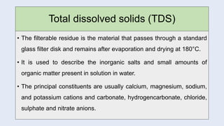 Estimation of total solids, total suspended solids and total dissolved ...