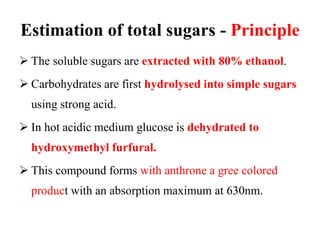 Estimation of total sugars | PPTX