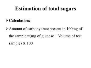 Estimation of total sugars | PPT