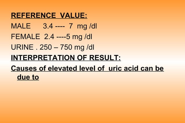 Estimation of uric acid | PPT | Chemistry | Science