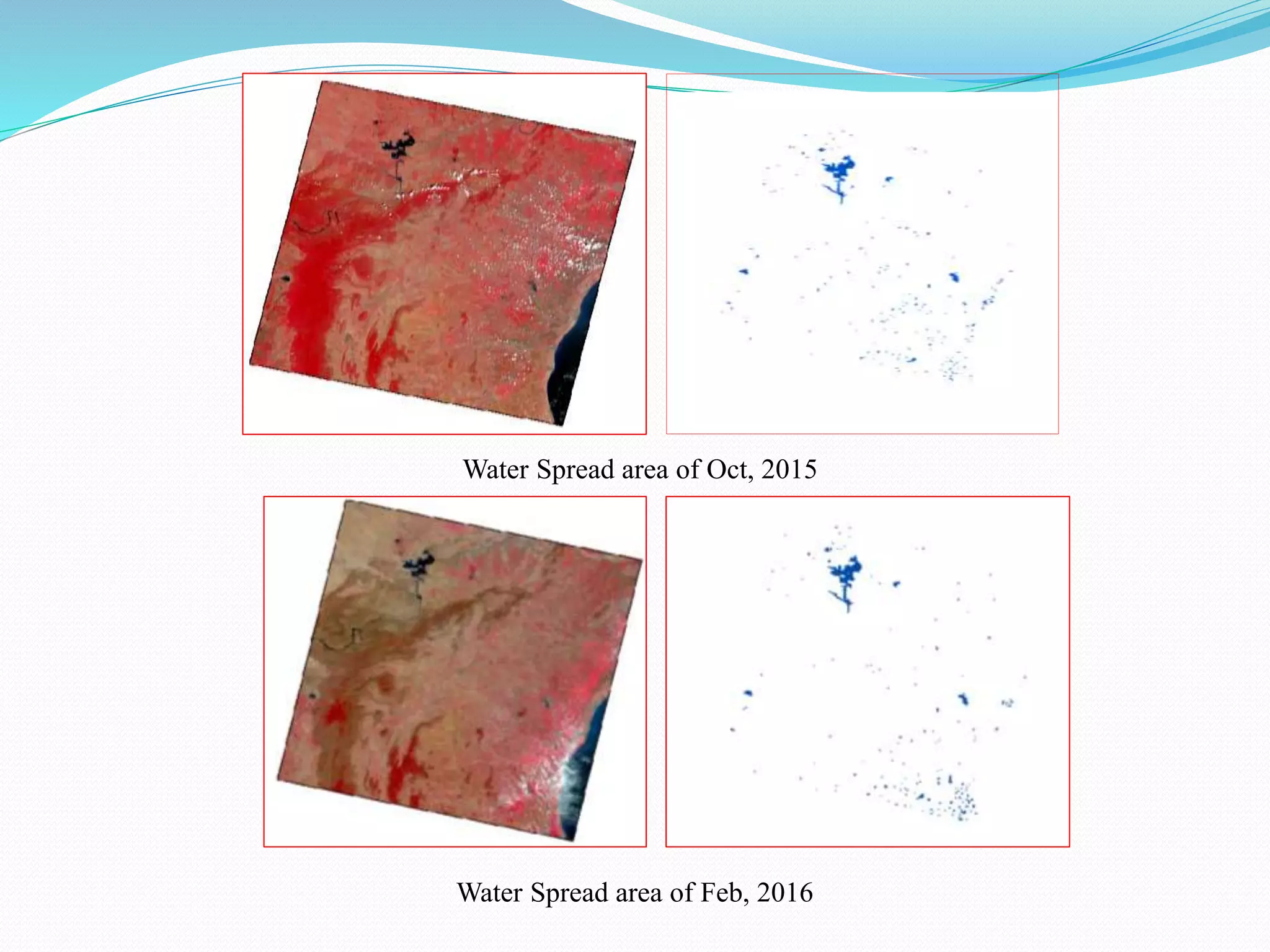 Estimation of water spread area using rs and gis | PPTX