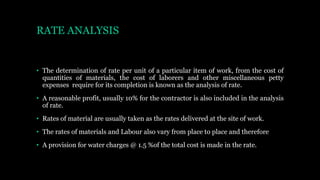 Estimation and costing of civil engineering works | PPTX