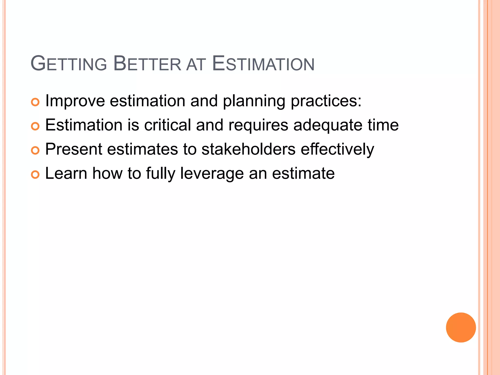 Estimation & project planning | PPTX