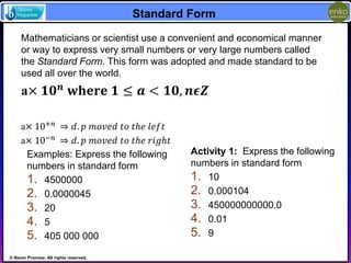 Estimation, Approximation and Standard form | PPT