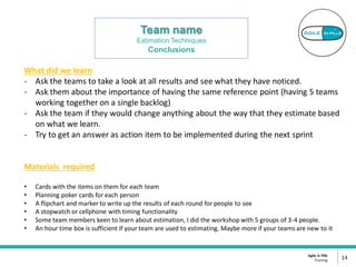 Estimation techniques workshop - february 2014 | PPT
