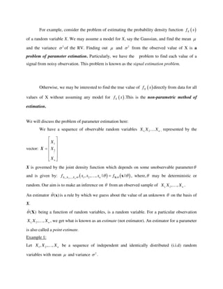Estimation theory 1 | PDF