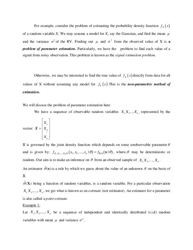 Estimation Theory 1
