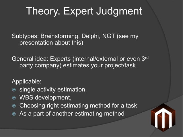 Classical Estimating Methods Ppt