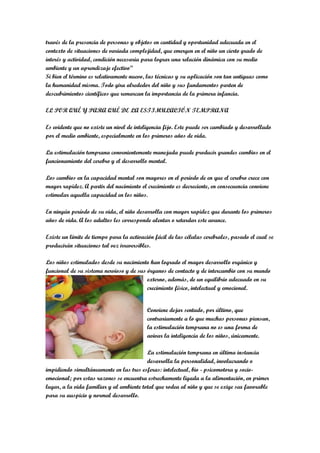 Estimulación temprana y desarrollo infantil | PDF