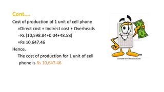Estmiated cost of production of a cell phone | PPT