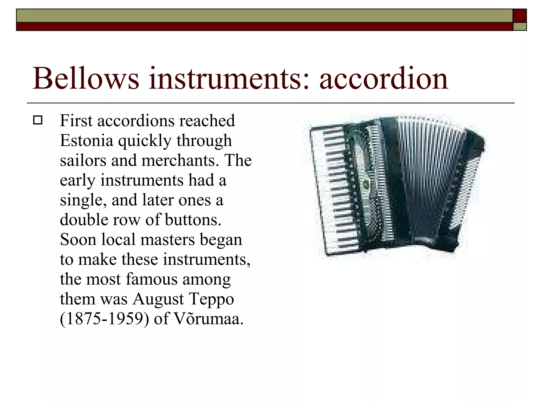 Estonian Traditional Musical Instruments | PPT