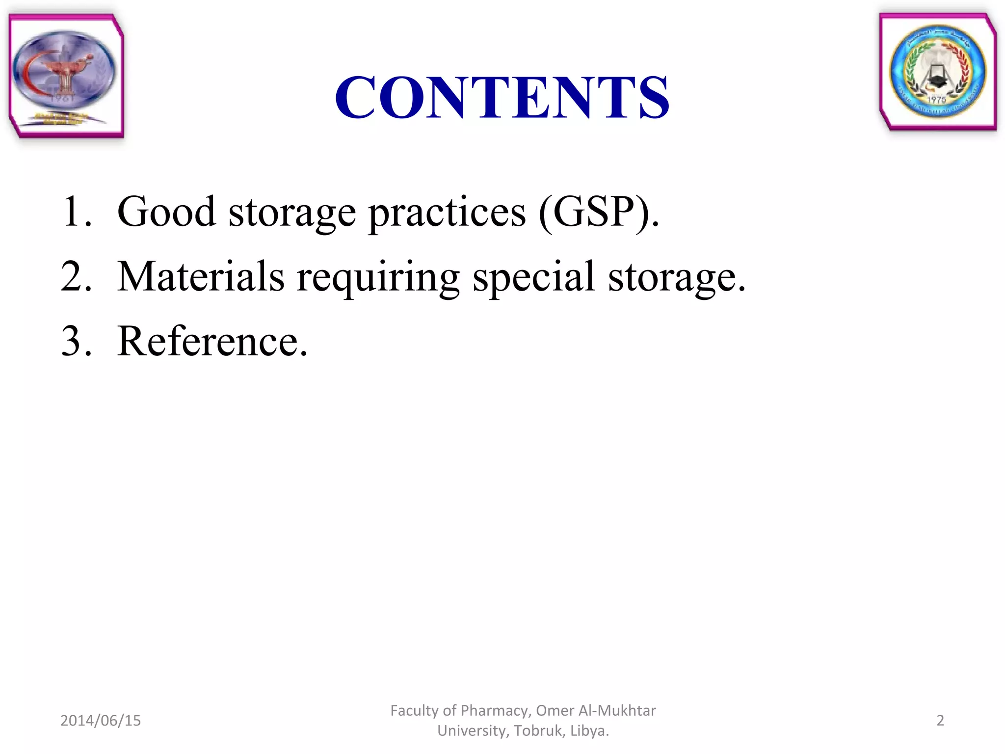 Storage of pharmaceutical products | PPT