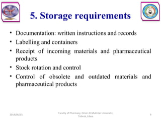 Storage of pharmaceutical products | PPT