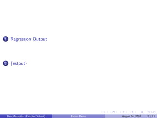 Estout demo | PDF | Technology & Computing