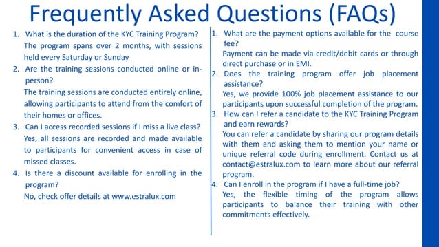 eStraLux end to end KYC Training with certification | PDF