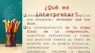 Estrategia 10 interpretar palabras, expresiones o enunciados.