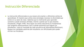 Estrategia de instrucción diferenciada | PPT