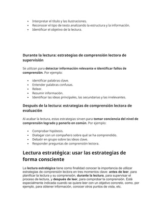 Estrategias de comprensión lectora para niños pequeños | DOCX
