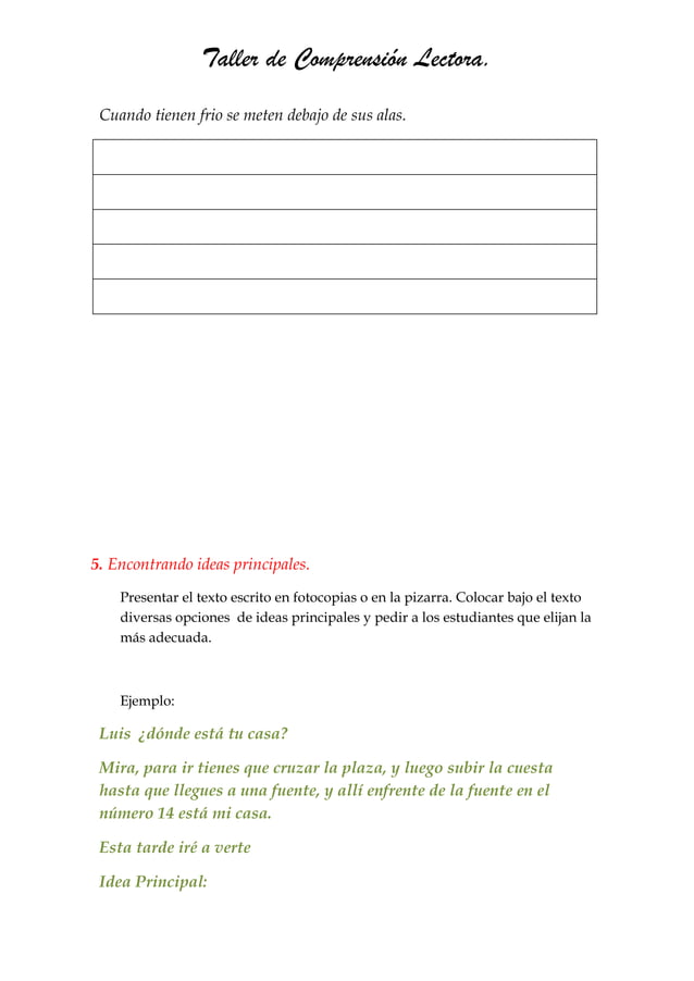 Estrategias de comprension lectora