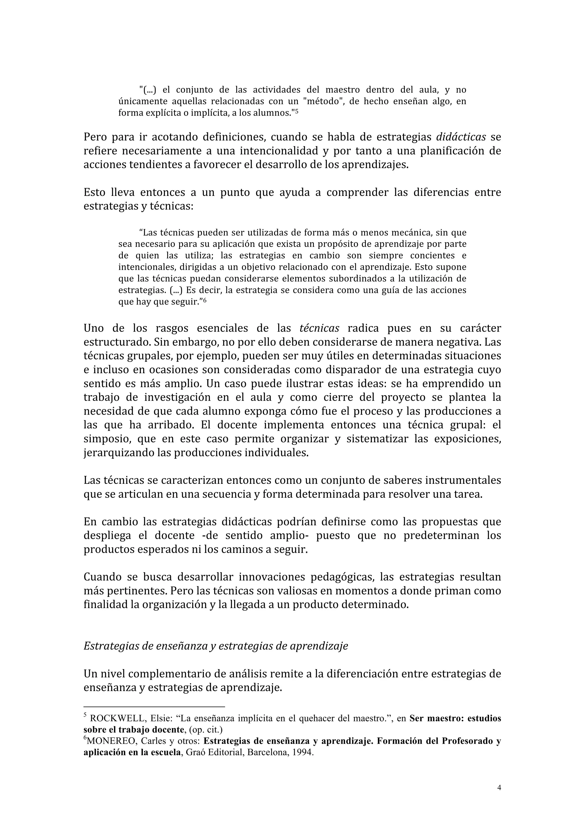 "Estrategias didácticas: mas allá de las recetas" Kozak 1998 | PDF