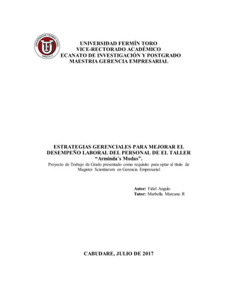 Estrategias gerenciales para mejorar el desempeño laboral del personal ...
