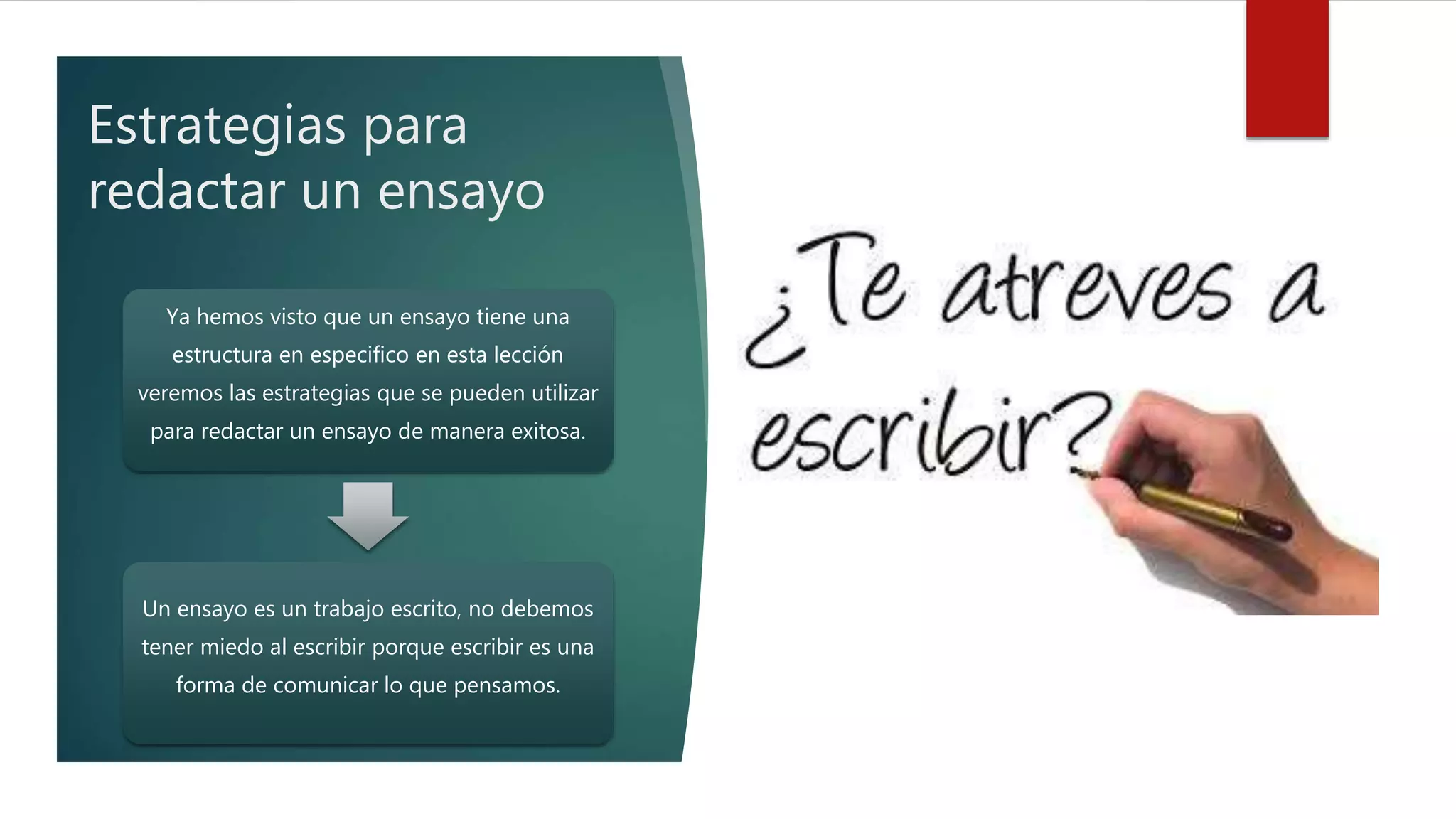 Estrategias para escribir un ensayo | PPTX
