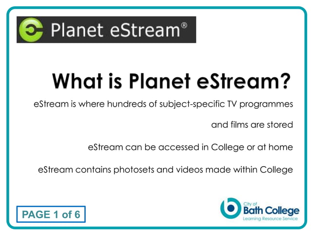 Getting Started with Planet eStream | PPT