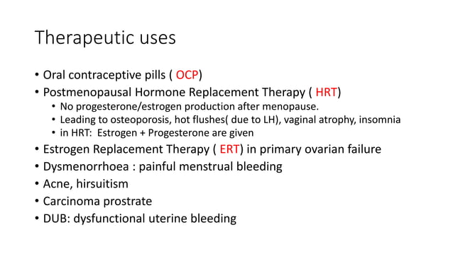 Estrogen, progesterone and contraceptives | PPTX | Menopause ...